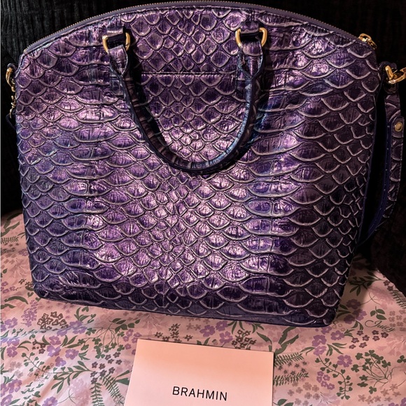 Brahmin | Bags | Brahmin Iridescent Purple Shoulder Bag | Poshmark